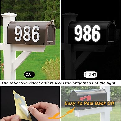 Reflective Mailbox Numbers Sticker, Classic Style And Waterproof, Ideal ...