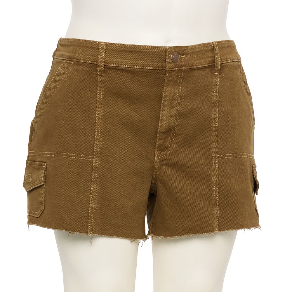 Juniors' Plus Size SO® Midi Utility Shorts