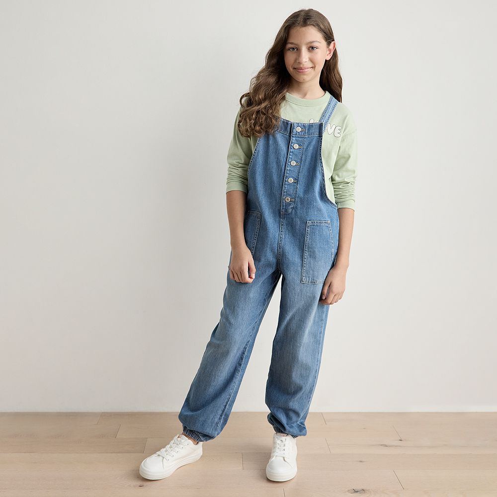 Girls 6-20 SO® Drapey Denim Overalls in Regular & Plus Size