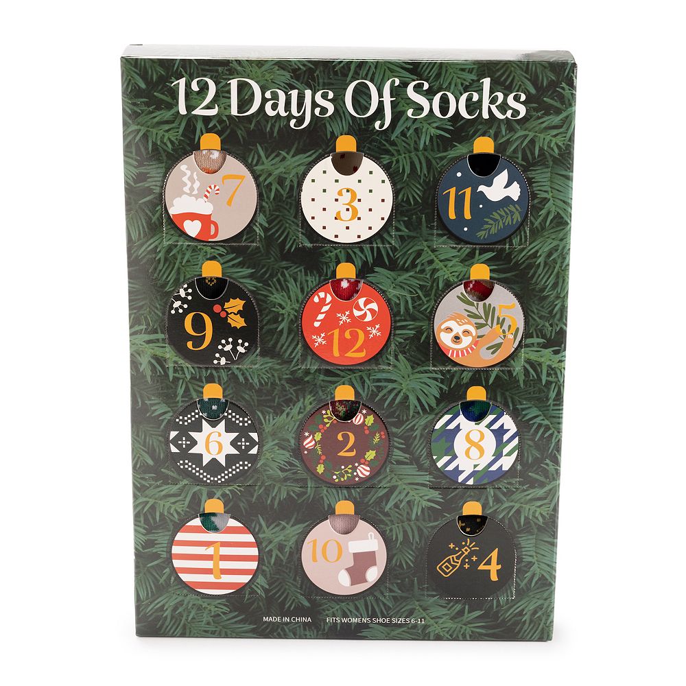 Women's 12-pk. MUK LUKS 12 Days of Christmas Socks Set
