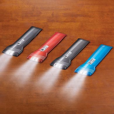 Collections Etc Magnetic Slim-design Led Lighted Flashlights - Set Of 4