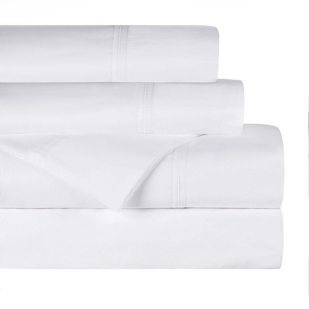 SUPERIOR Gina Organic Cotton 300 Thread Count Percale Extra Deep Pocket ...