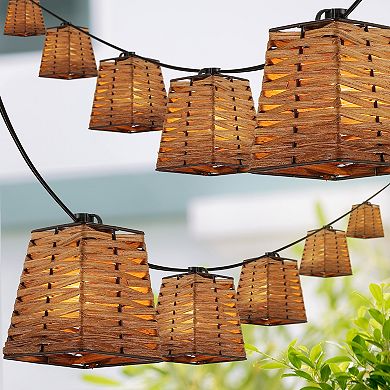 10-light Indoor/outdoor Classic Vintage Incandescent G40 Square Bamboo ...