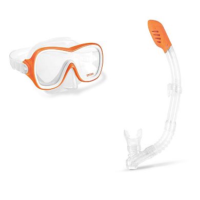 Intex Wave Rider Hypoallergenic Latex Free Mask & Easy Flow Snorkel ...