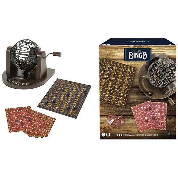 Merchant Ambassador Craftsman Deluxe Wood Bingo Game Set - 75 Balls