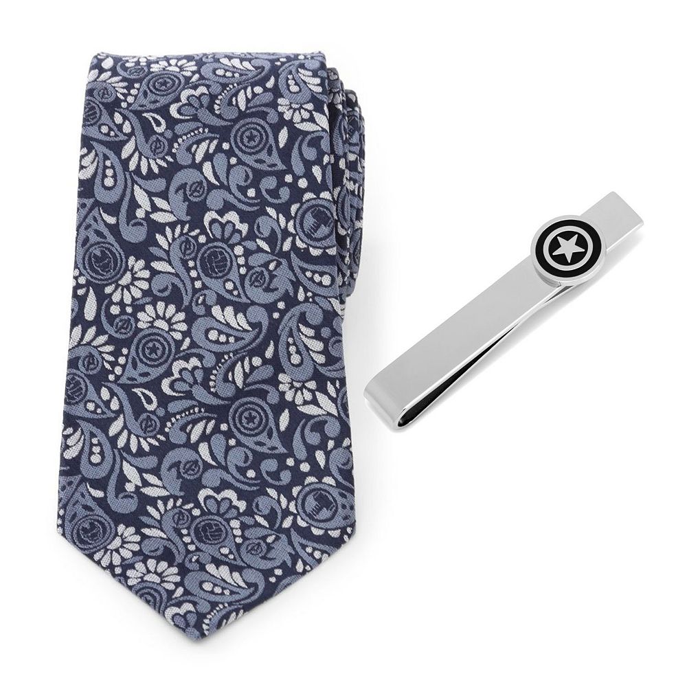 Avengers Icons Necktie And Tie Bar Gift Set