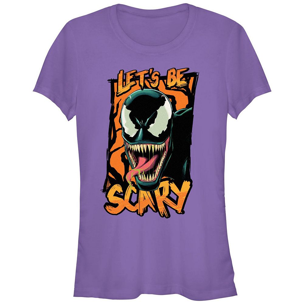 Juniors' Marvel Spider-Man Vemon Let's Be Scary Fitted Graphic Tee