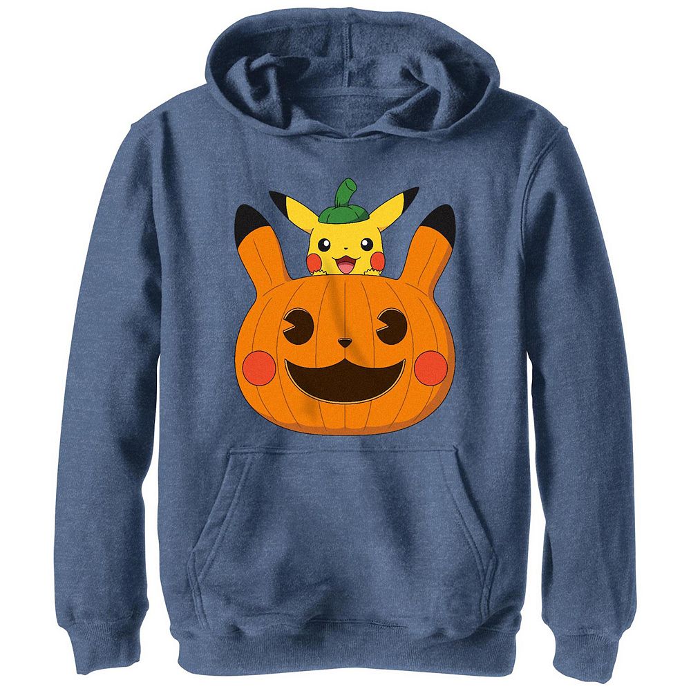 Boy's 4-20 Pokemon Pikachu Jack O Lantern Graphic Hoodie
