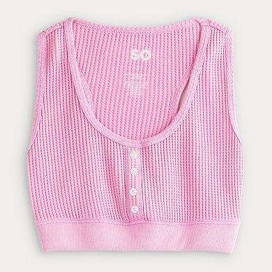 Juniors' Waffle Knit Bra Top