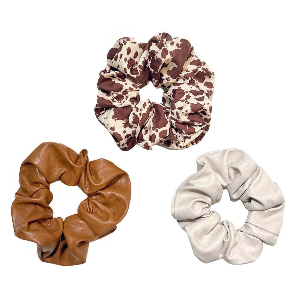 Cowhide Scrunchie Set