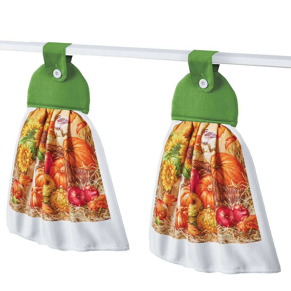 Collections Etc Dona Gelsinger Bountiful Harvest Kitchen Towels - Set Of 2