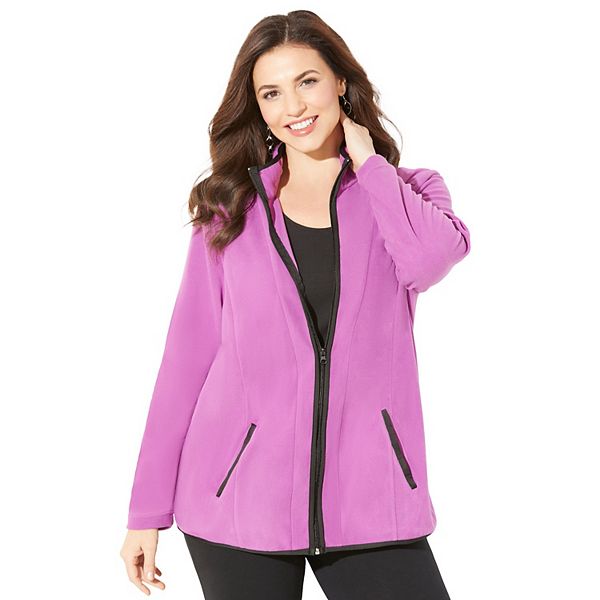 Catherines Women's Plus Size Micro Fleece Zip Jacket