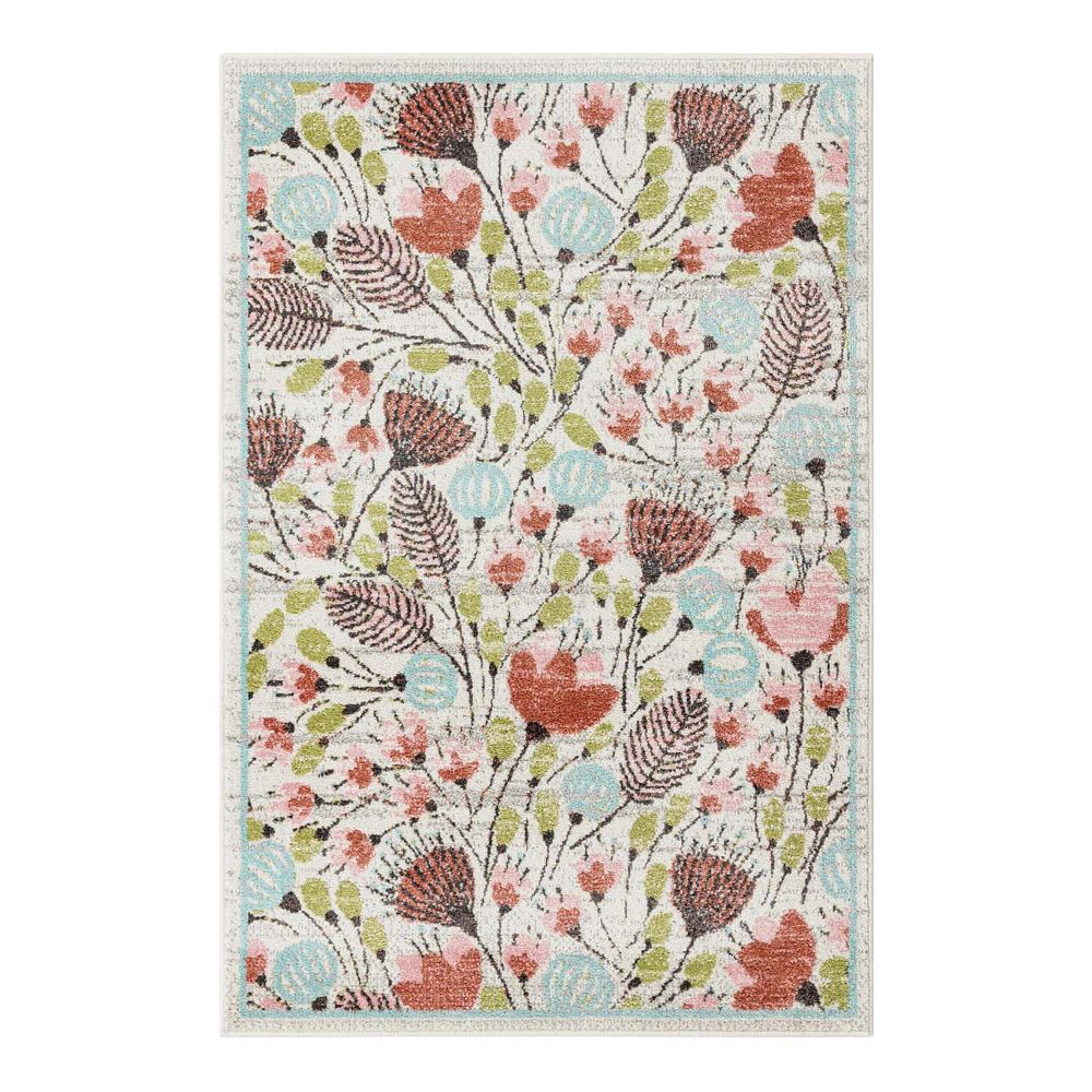 Unique Loom Wildflowers Whimsy Kids Throw or Area Rug