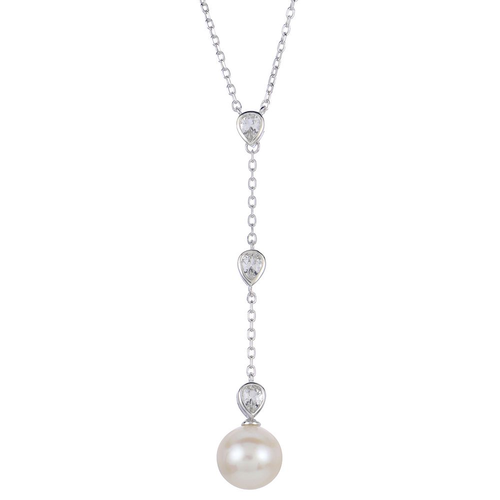 PearLustre by Imperial Sterling Silver Freshwater Cultured Pearl & Lab ...
