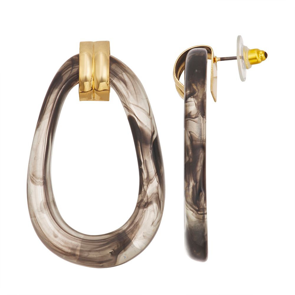 Sonoma Goods For Life® Gold Tone Acrylic Hoop Stud Earrings