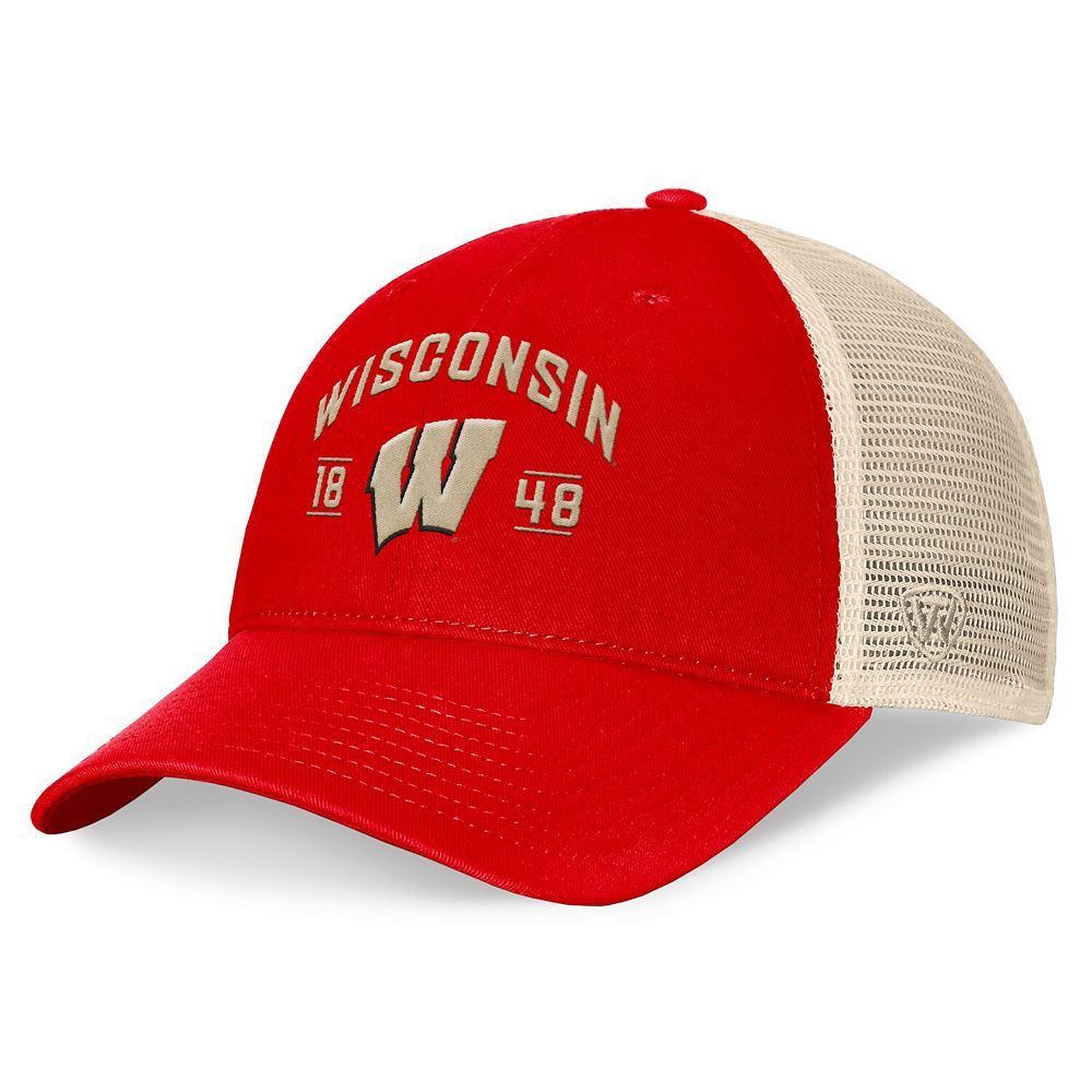 Men's Top of the World Red Wisconsin Badgers Heritage Waylon Trucker ...
