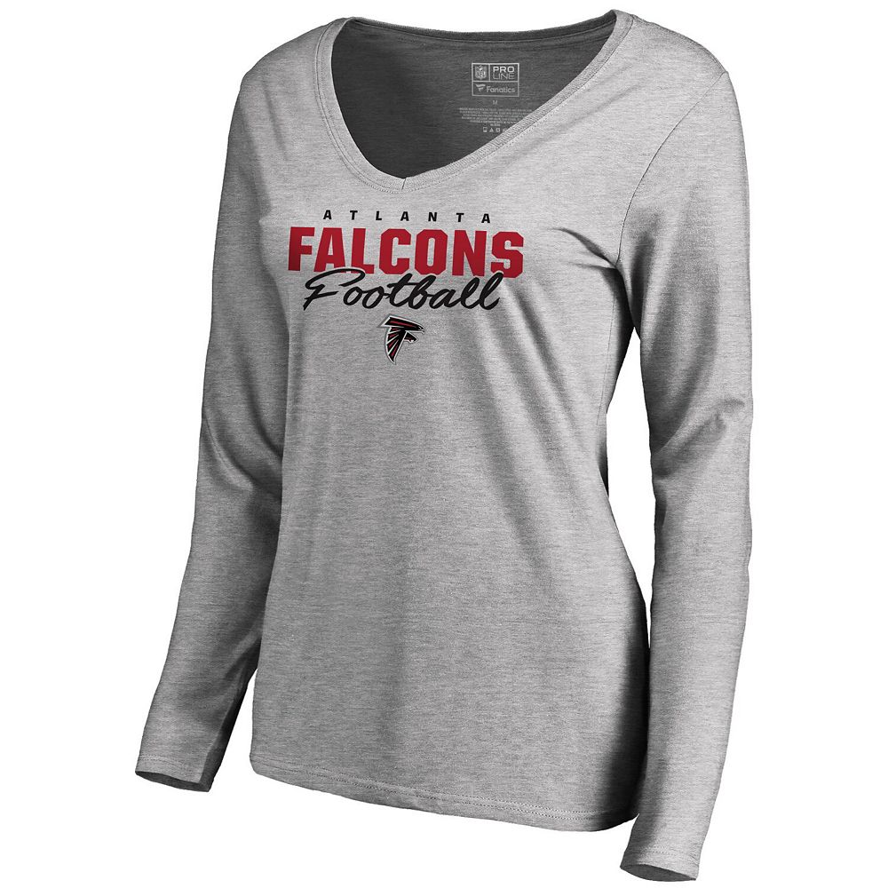 Women's NFL Pro Line Ash Atlanta Falcons Iconic Collection Script ...