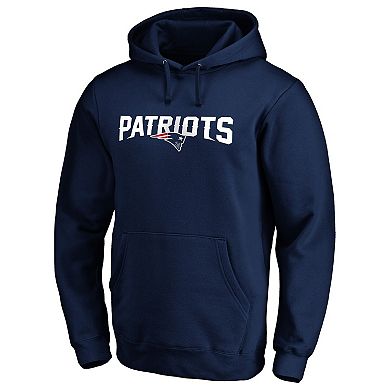 Men's NFL Pro Line Navy New England Patriots #1 Dad Pullover Hoodie