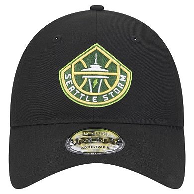 Unisex New Era Black Seattle Storm Core Logo 9TWENTY Adjustable Hat