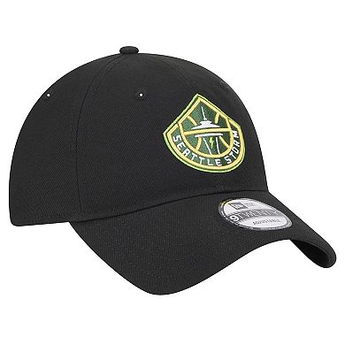Unisex New Era Black Seattle Storm Core Logo 9TWENTY Adjustable Hat