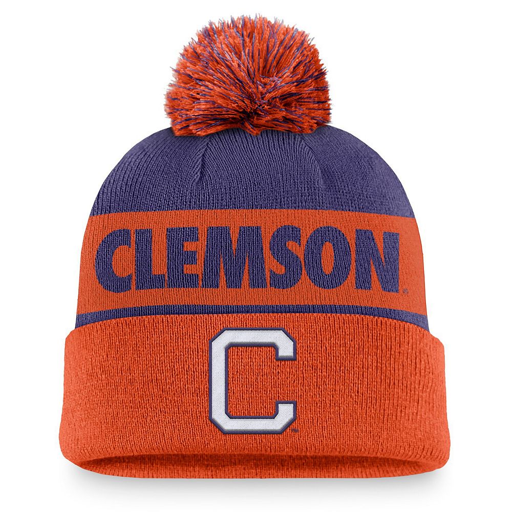 Men's Nike Purple/Orange Clemson Tigers Primetime Peak Cuffed Knit Hat ...