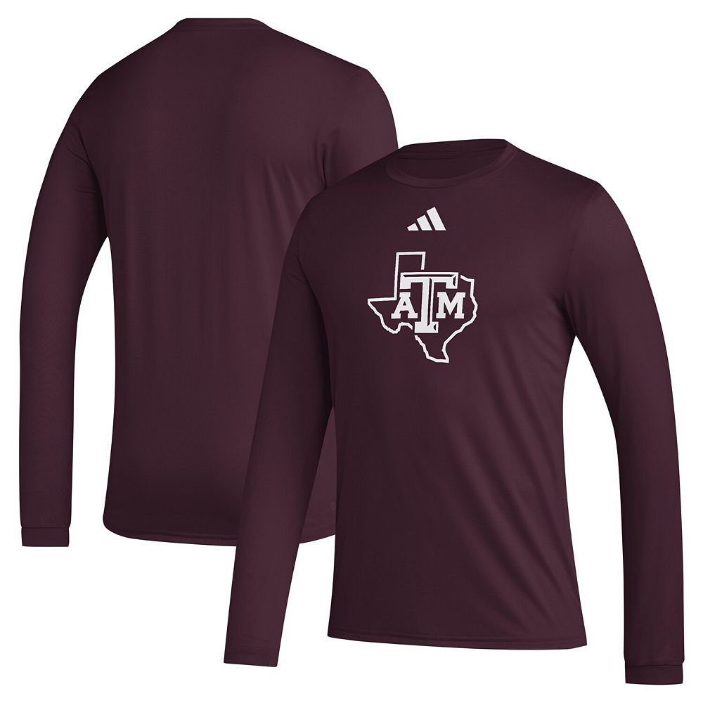 Men's adidas Maroon Texas A&M Aggies Primary Locker Logo Pre-Game Long ...
