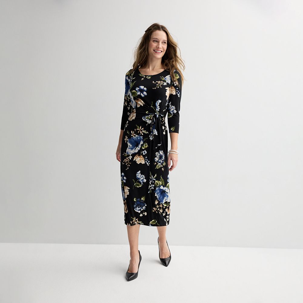 Women's Robbie Bee Faux Wrap Midi Dress