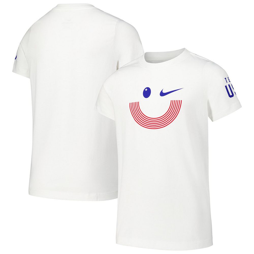 Youth Nike White Team USA Smiley Core T-Shirt
