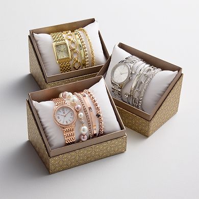 Folio Women's Rose Gold Stackable Watch Set