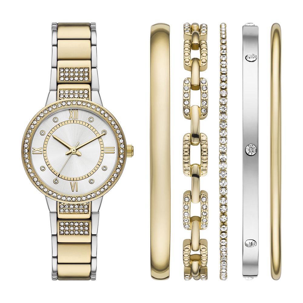 folio-women-s-two-tone-stackable-watch-bracelet-set