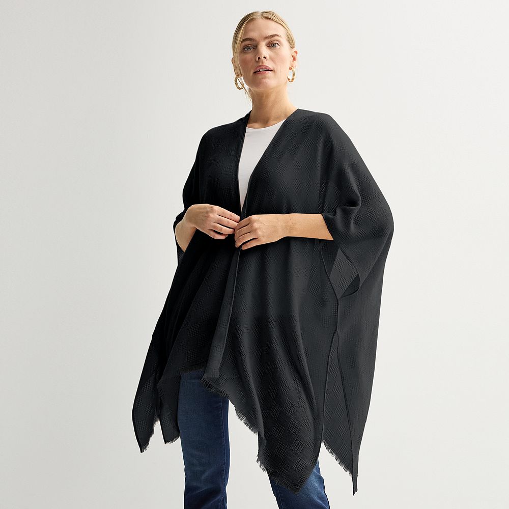 Women's Nine West Box Weave Solid Ruana