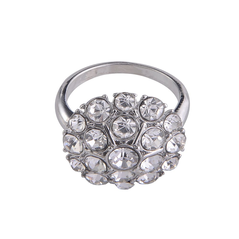 Emberly Silver Tone Stone Dome Cocktail Ring