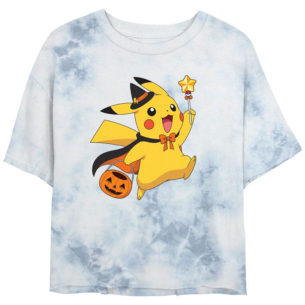 Juniors' Pokemon Pikachu Trick Or Treating Cropped Graphic Tee