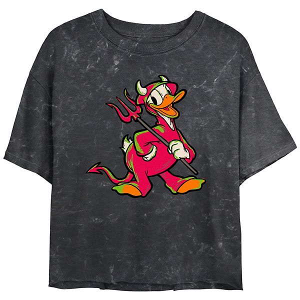 Disney's Donald Duck Devil Juniors' Cropped Graphic Tee