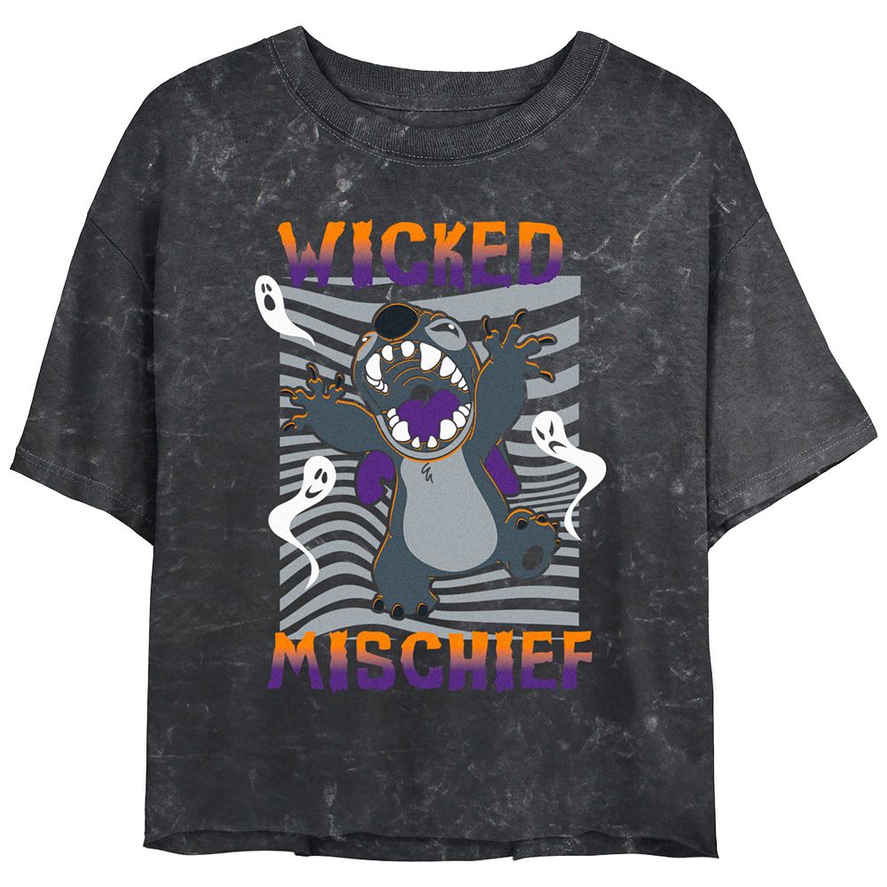 Disney's Lilo & Stitch Wicked Mischief Ghosts Juniors' Cropped Graphic Tee