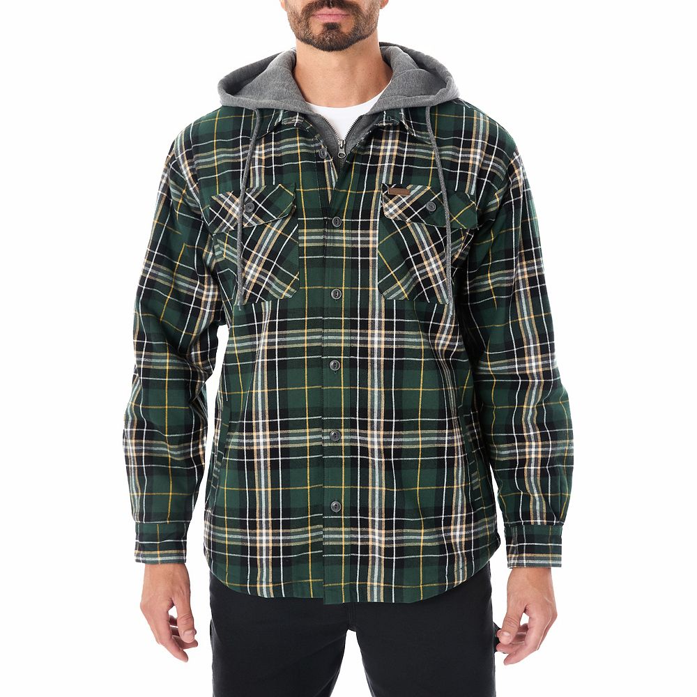 Big & Tall Smith's Workwear Faux Sherpa Lined Hooded Inset Flannel ...