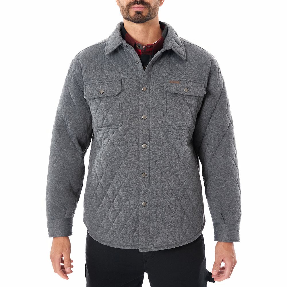 Big & Tall Smith's Workwear Diamond Quilted Knit Shirt-Jacket