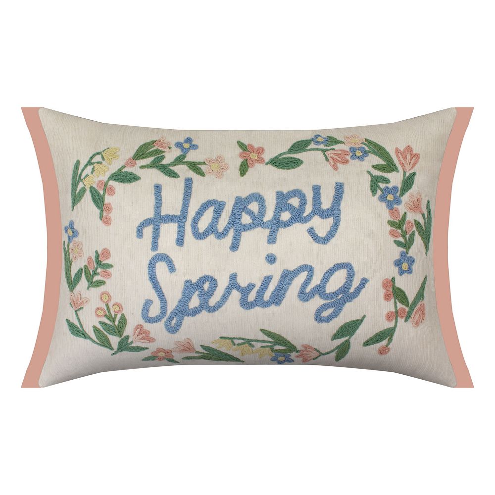 Celebrate Together™ Spring "Happy Spring" Embroidery 13" x 19" Pillow