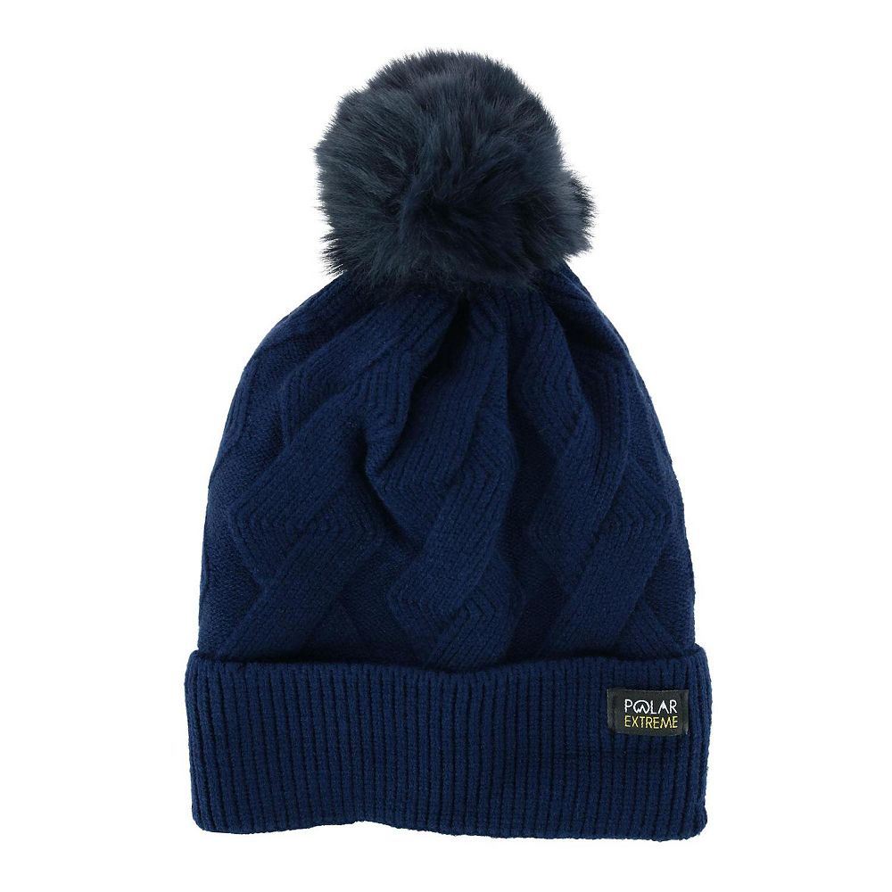 Polar Extreme Women's Zigzag Print Beanie Cuff Cap With Sherpa Lining