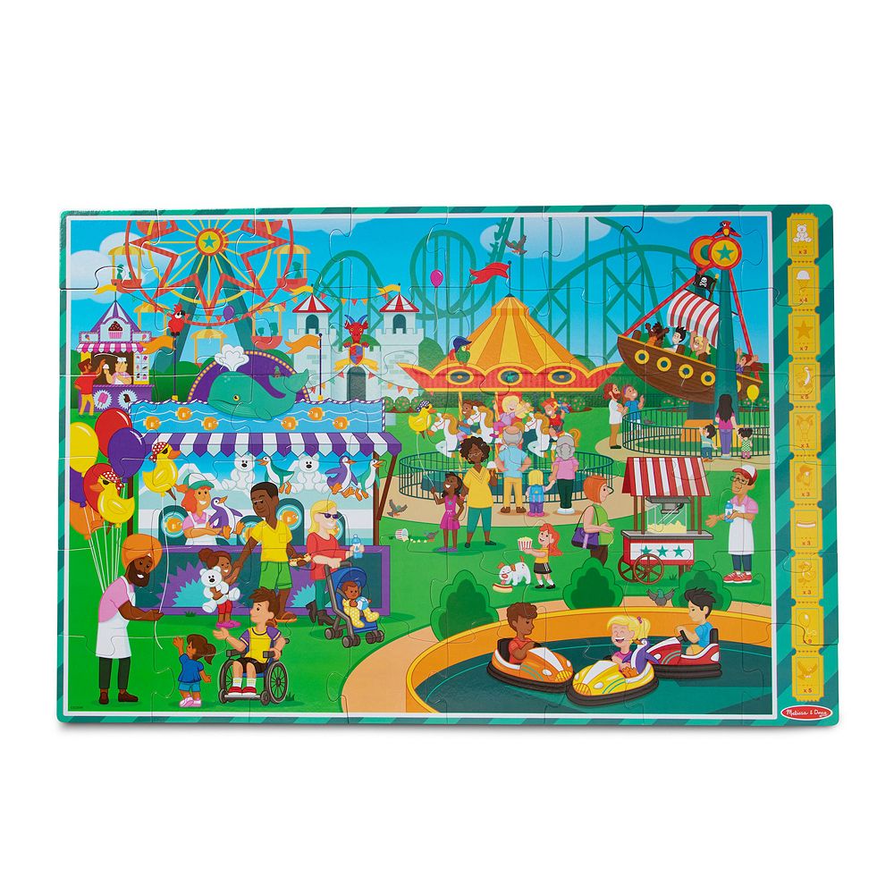 Melissa & Doug Fun at the Fair! 48-Piece Cardboard Jigsaw Search & Find ...