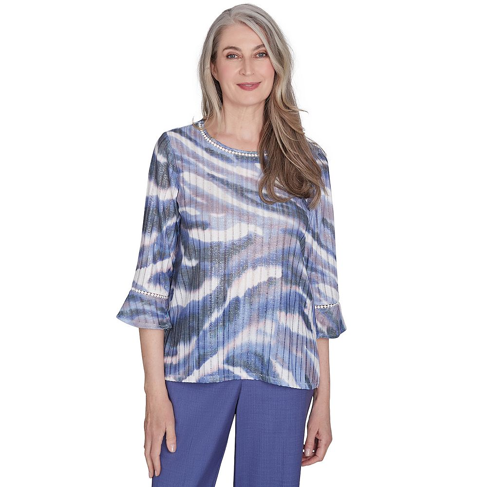 Women's Alfred Dunner Watercolor Bell Sleeve Top