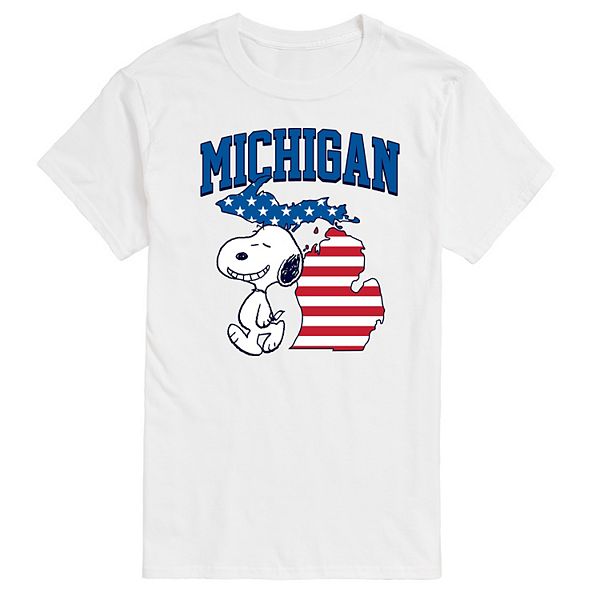 Men's Peanuts Snoopy Michigan Americana Graphic Tee