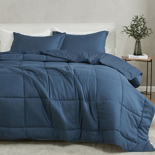 Madelinen® Reversible Solid Patterned Down Alternative Comforter Set ...