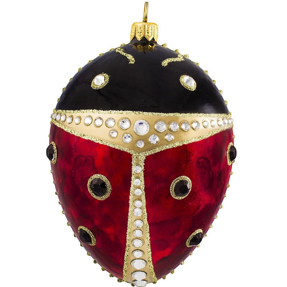 Joy To The World Glitterazzi Red Ladybug Jeweled Egg Polish Glass ...