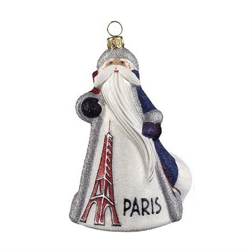 Joy To The World French Santa In Paris France Polish Glass Glitterazzi ...