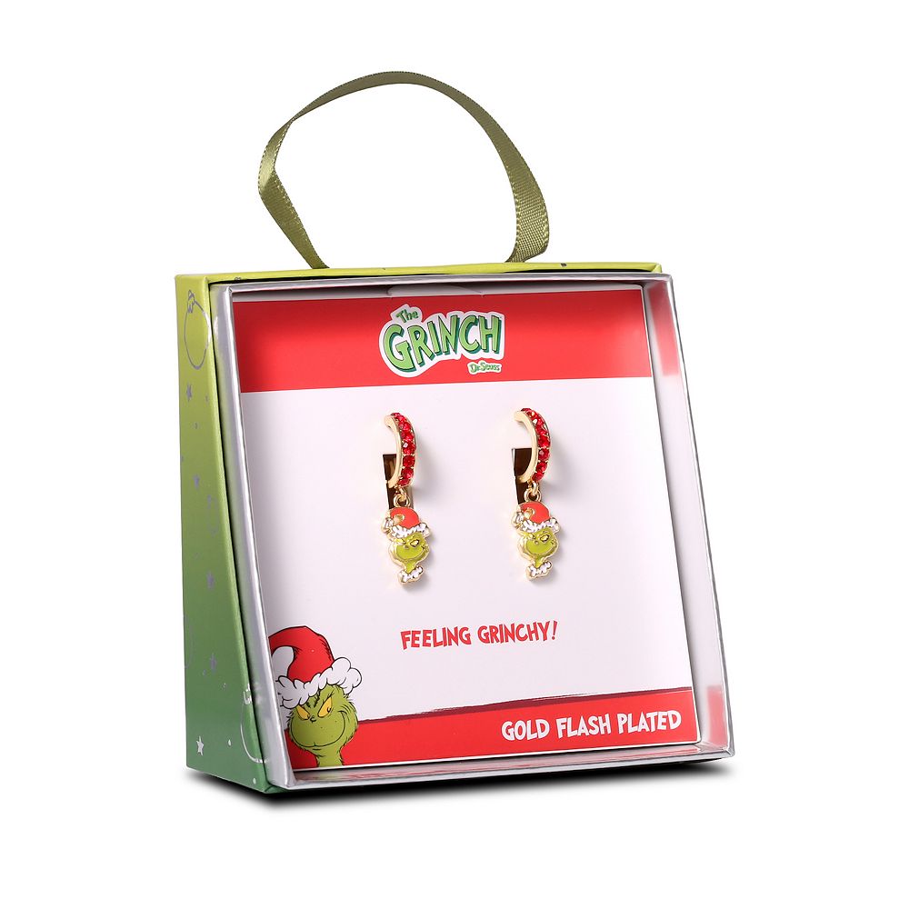 How The Grinch Stole Christmas Crystal Charm Hoop Earrings