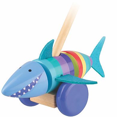Orange Tree Toys Push & Pull Along Wooden Shark Toy