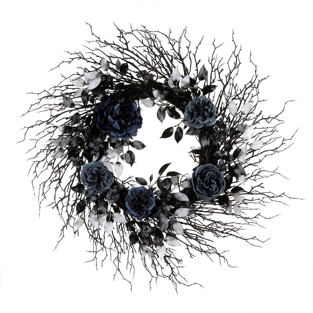 National Tree Company 24-in. Halloween Moody Blue Twig Artificial Wreath