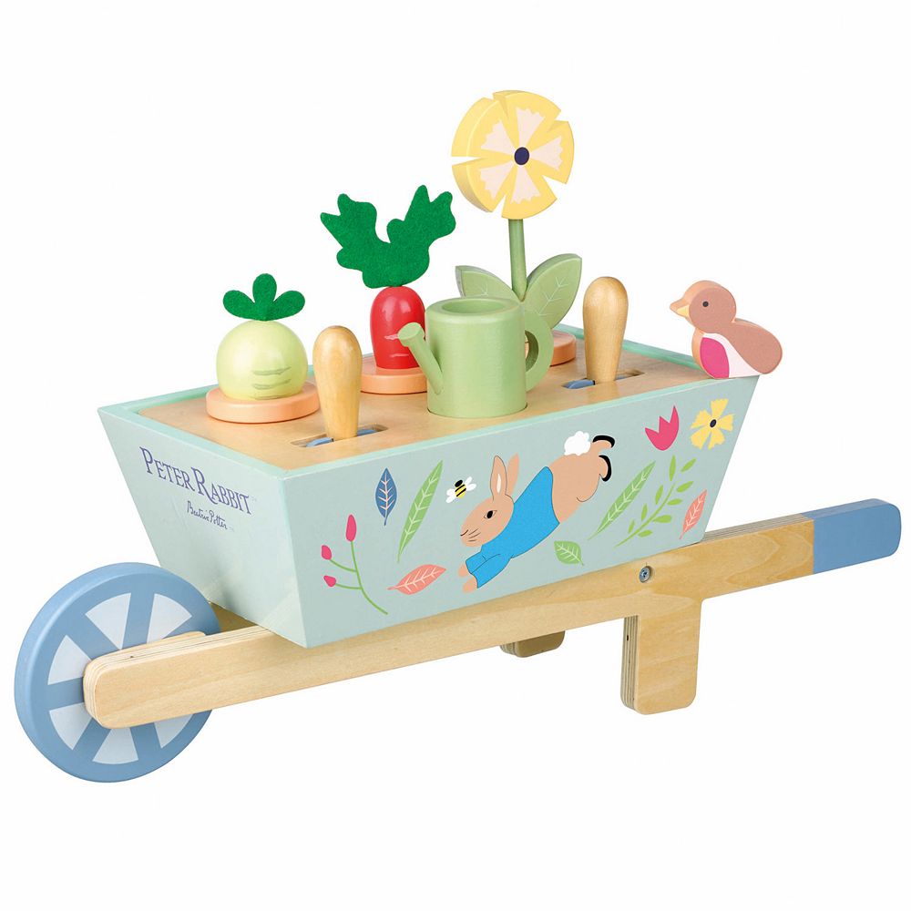 Orange Tree Toys Peter Rabbit Wooden Wheelbarrow with Vegetable ...