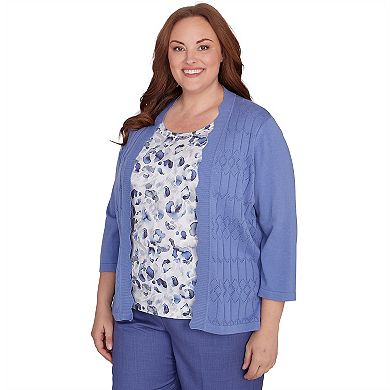 Plus Size Alfred Dunner 2-in-1 Cozy Patterned Top
